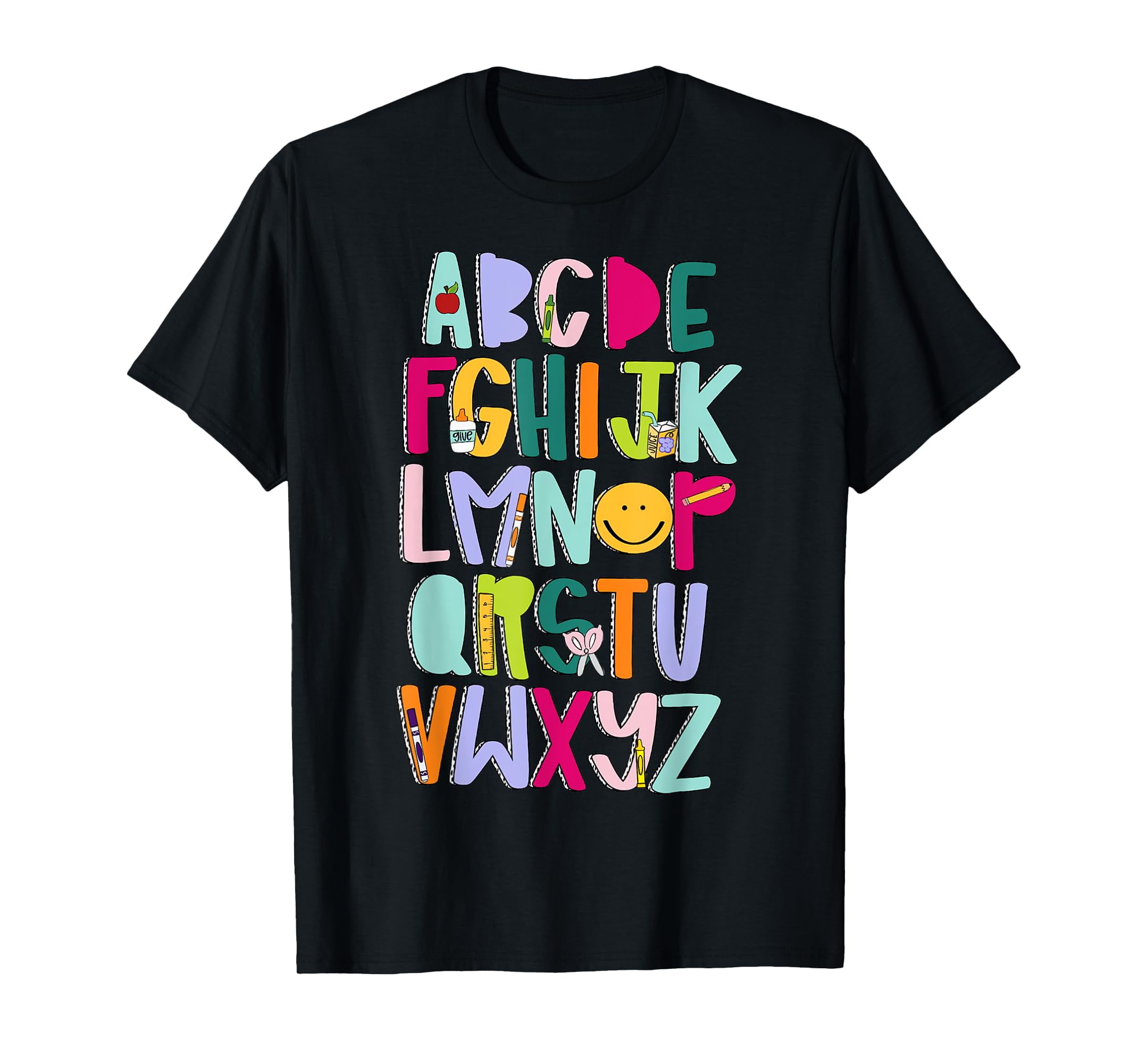 Alphabet Learning Letters ABCs First Day Of School Boy Girl T-Shirt ...