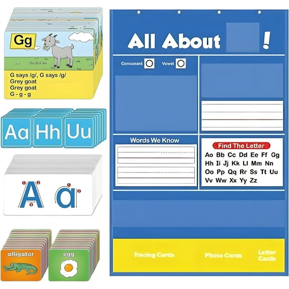 Alphabet Learning Pocket Chart, Alphabet Pocket Chart for Classroom ...