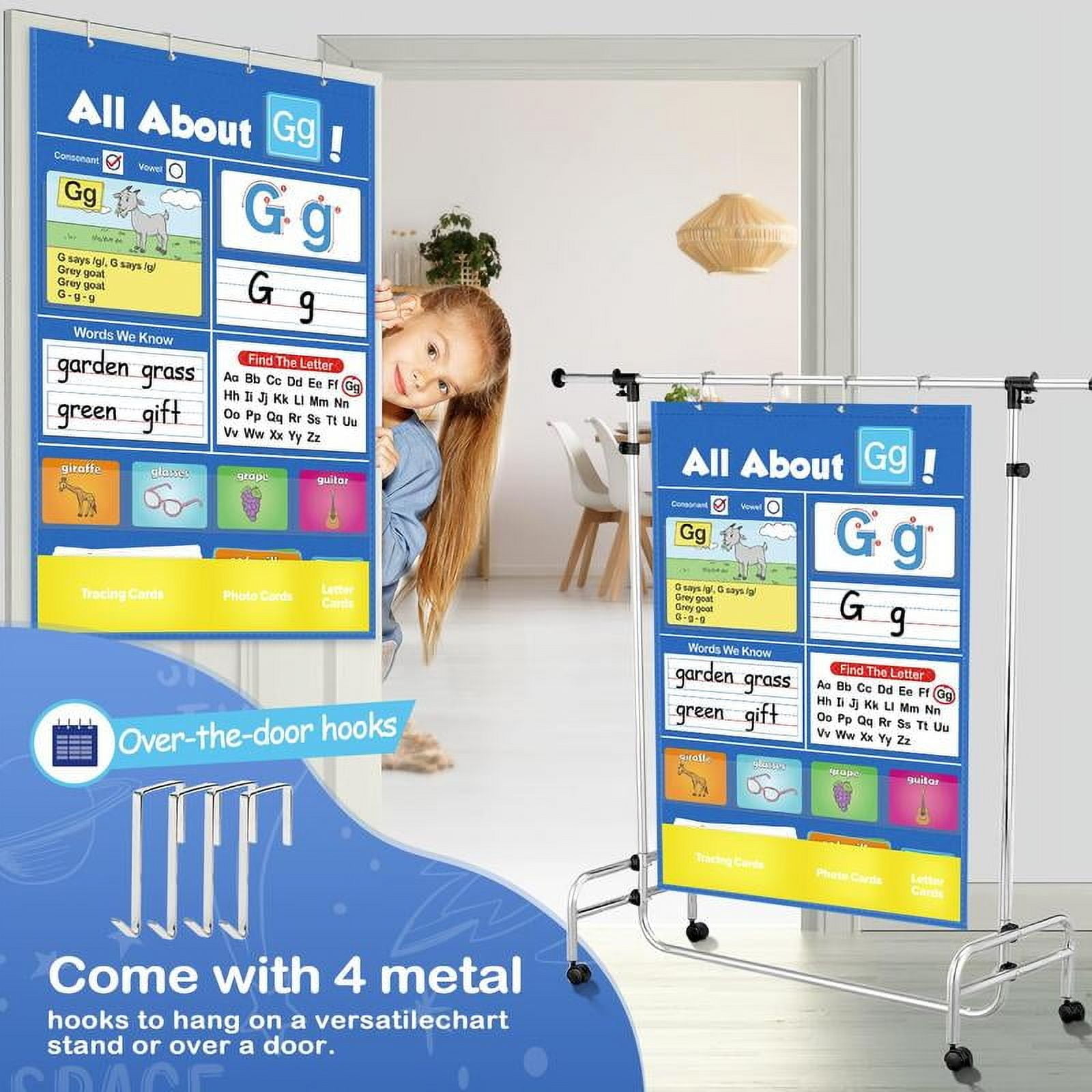 Alphabet Learning Pocket Chart Alphabet Wall Chart ABC Flash Cards ...