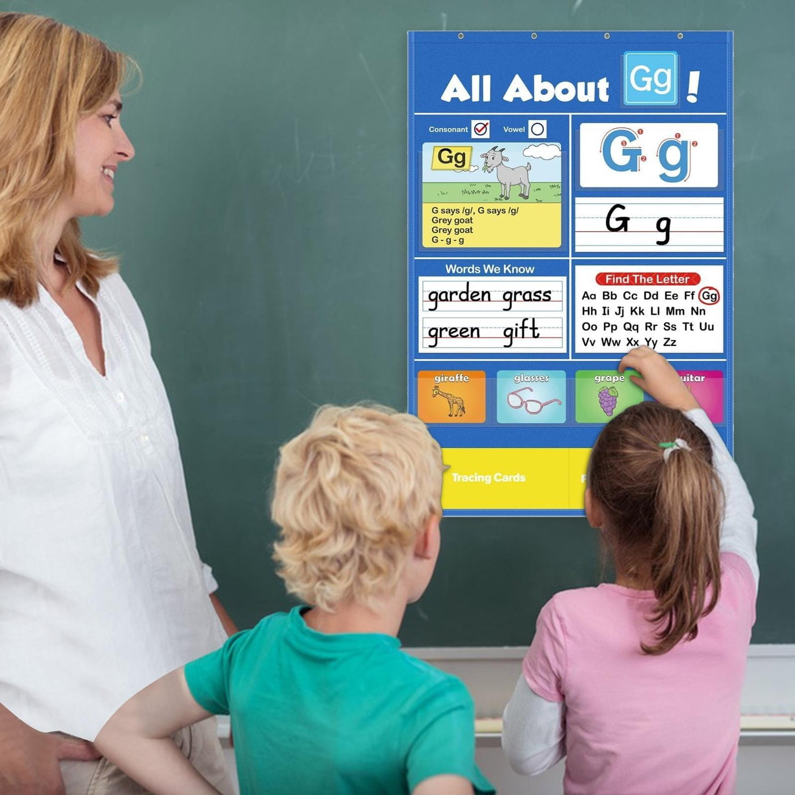 Alphabet Learning Pocket Chart, Educational Posters for Toddlers 1-3 ...