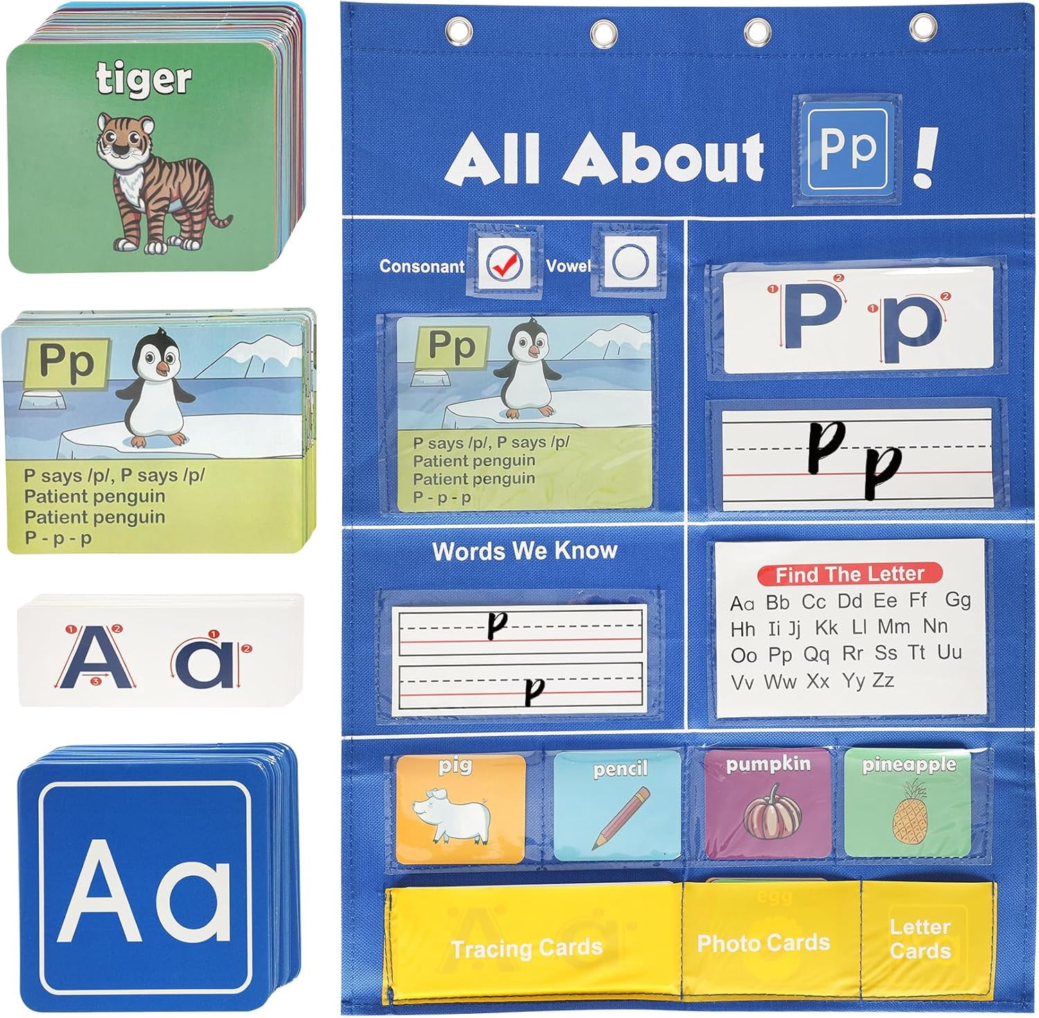 Alphabet Learning Pocket Chart, All About Letter Pocket Chart, ABC ...