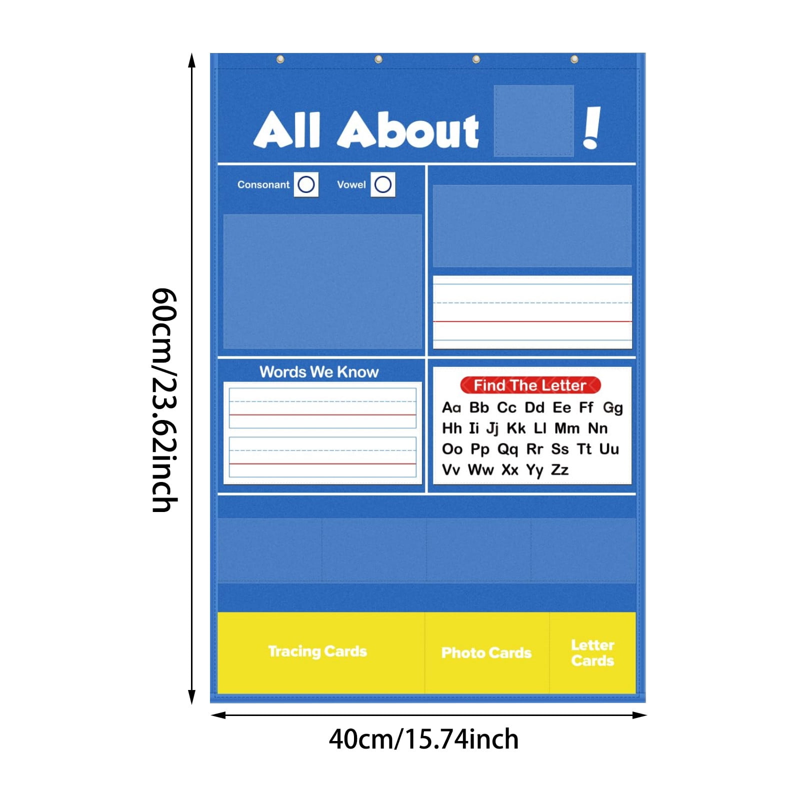 Alphabet Learning Pocket Chart, Letter Recognition Tool, Classroom Wall ...