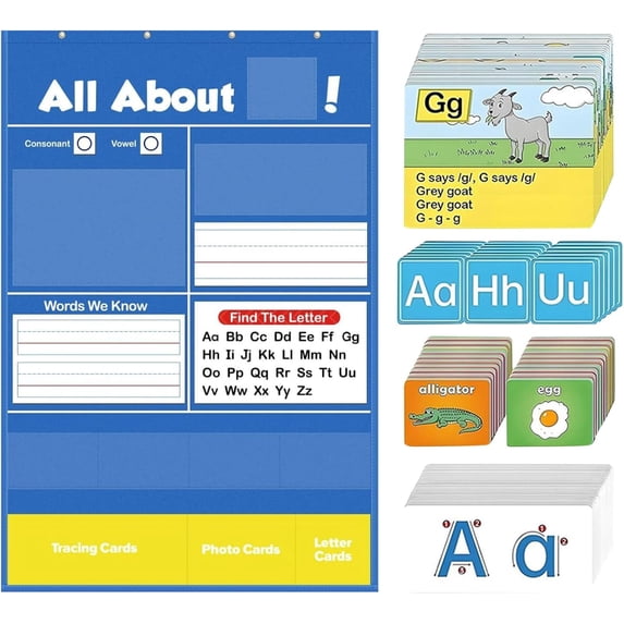 Alphabet Learning Pocket Chart, Letter Recognition Tool, Classroom Wall ...