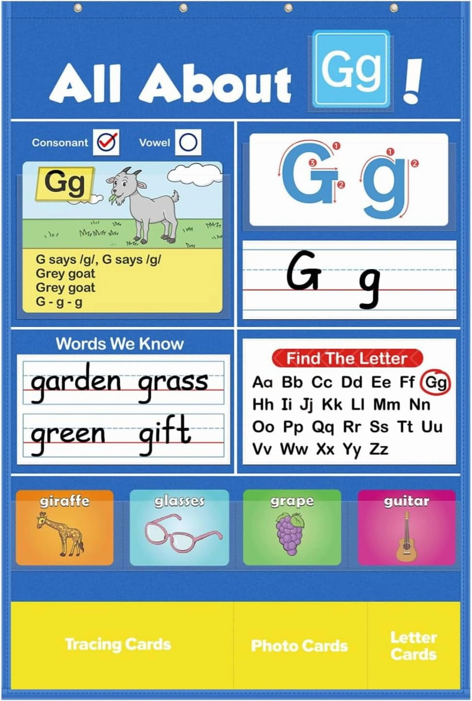 Alphabet Learning Pocket Chart, Letter Recognition Tool, Classroom Wall ...