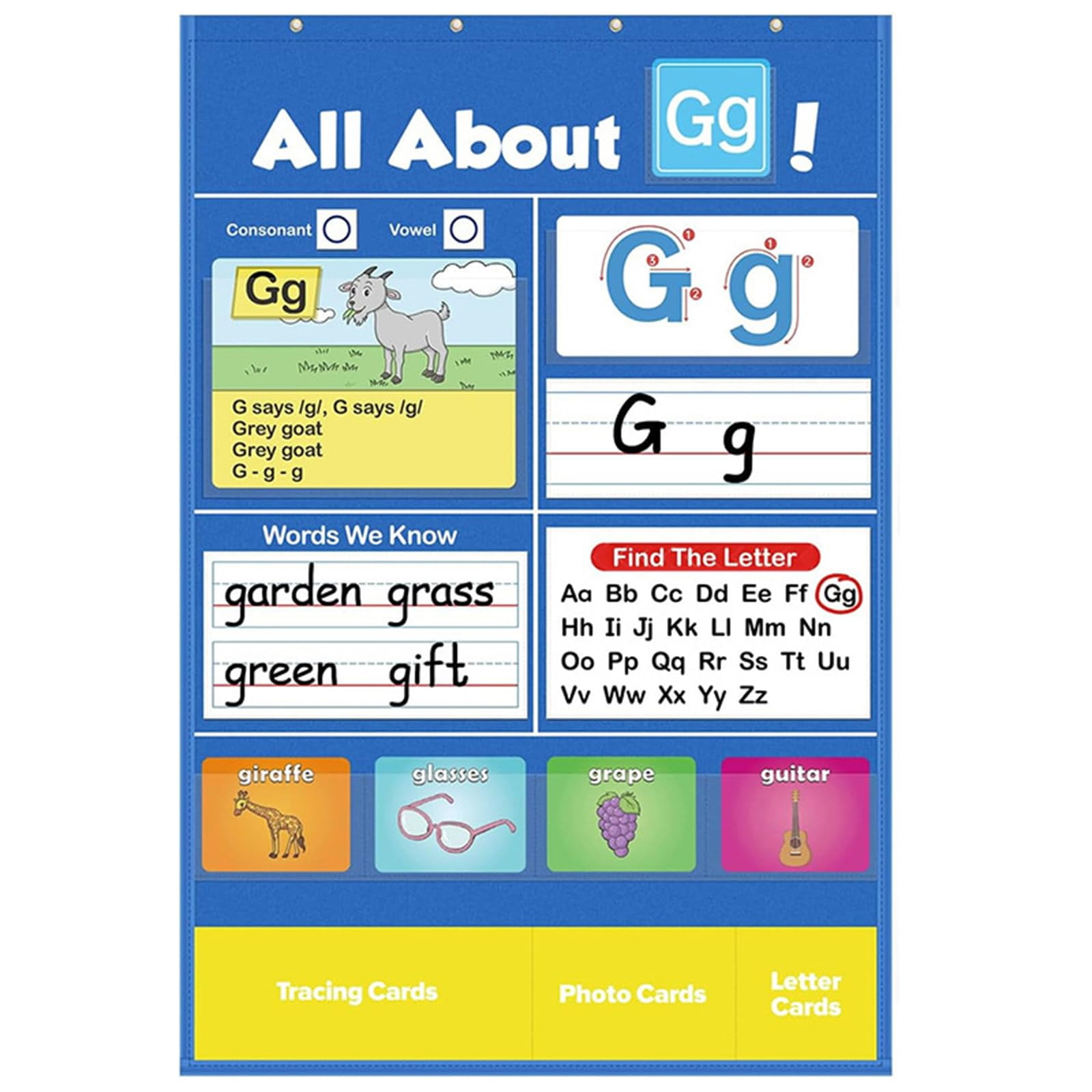 Alphabet Learning Pocket Chart, All About Letters Pocket Chart for ...