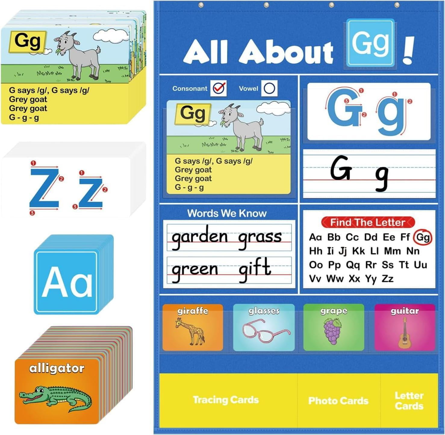 Alphabet Learning Pocket Chart, Preschool Classroom, Alphabet Learning ...