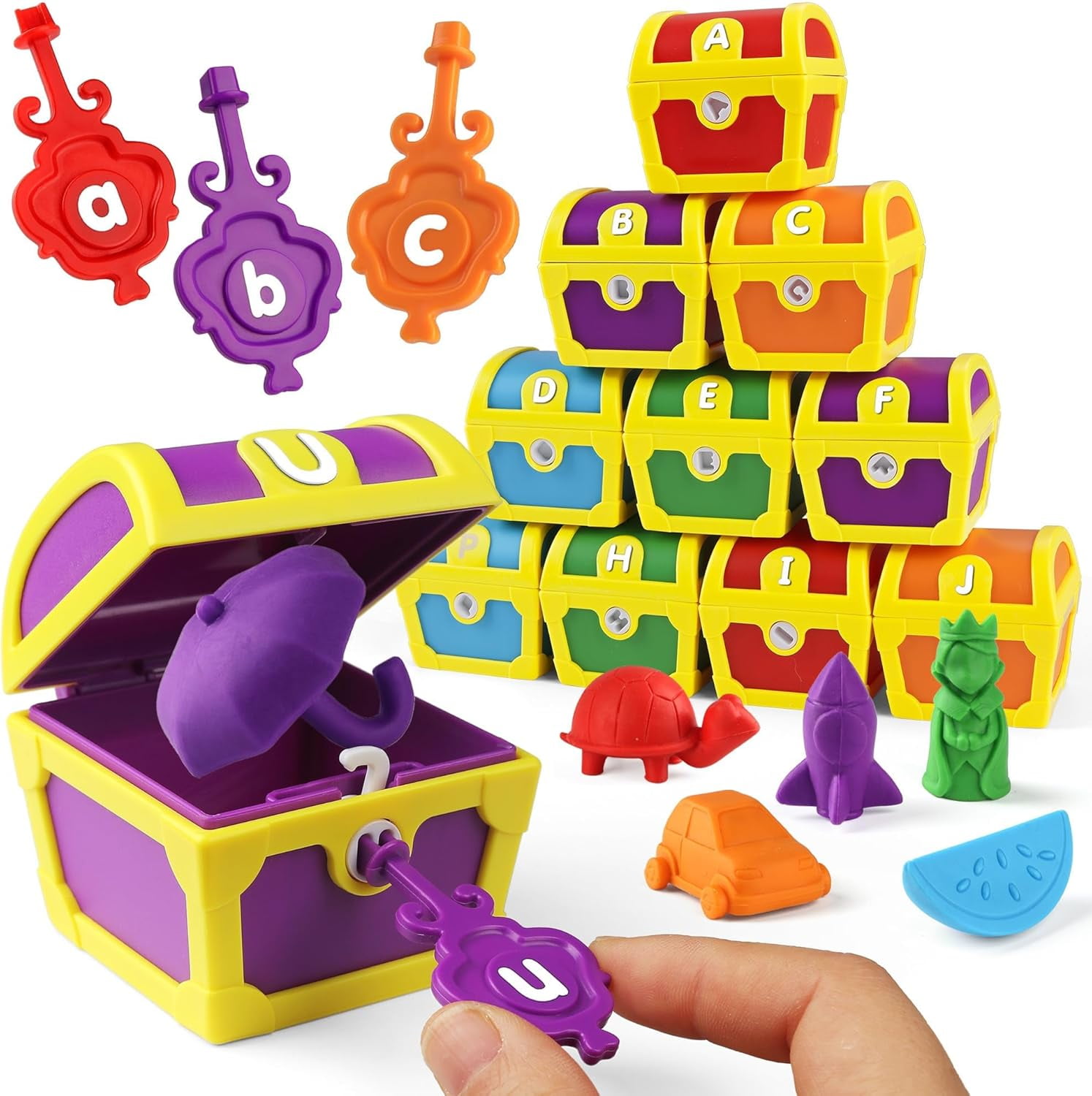 Alphabet Learning Toys for Toddlers, 26pcs Surprise Letters Treasure ...