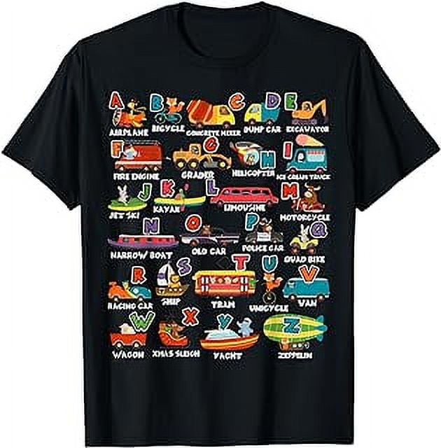 Alphabet Learning Transportation Animal Letter ABCs teacher T-Shirt ...