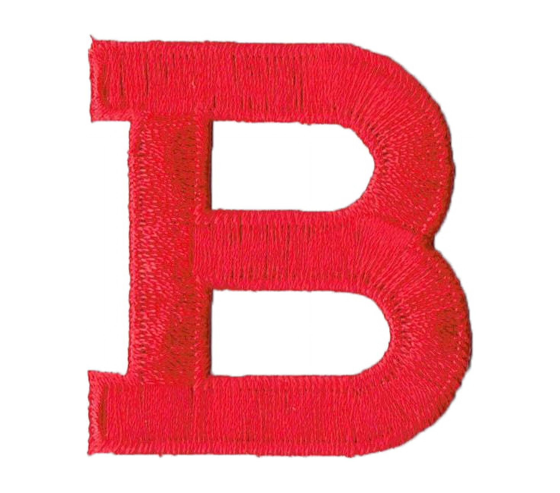 Alphabet Letter - B - Color Red - 2" Block Style - Iron On Embroidered ...