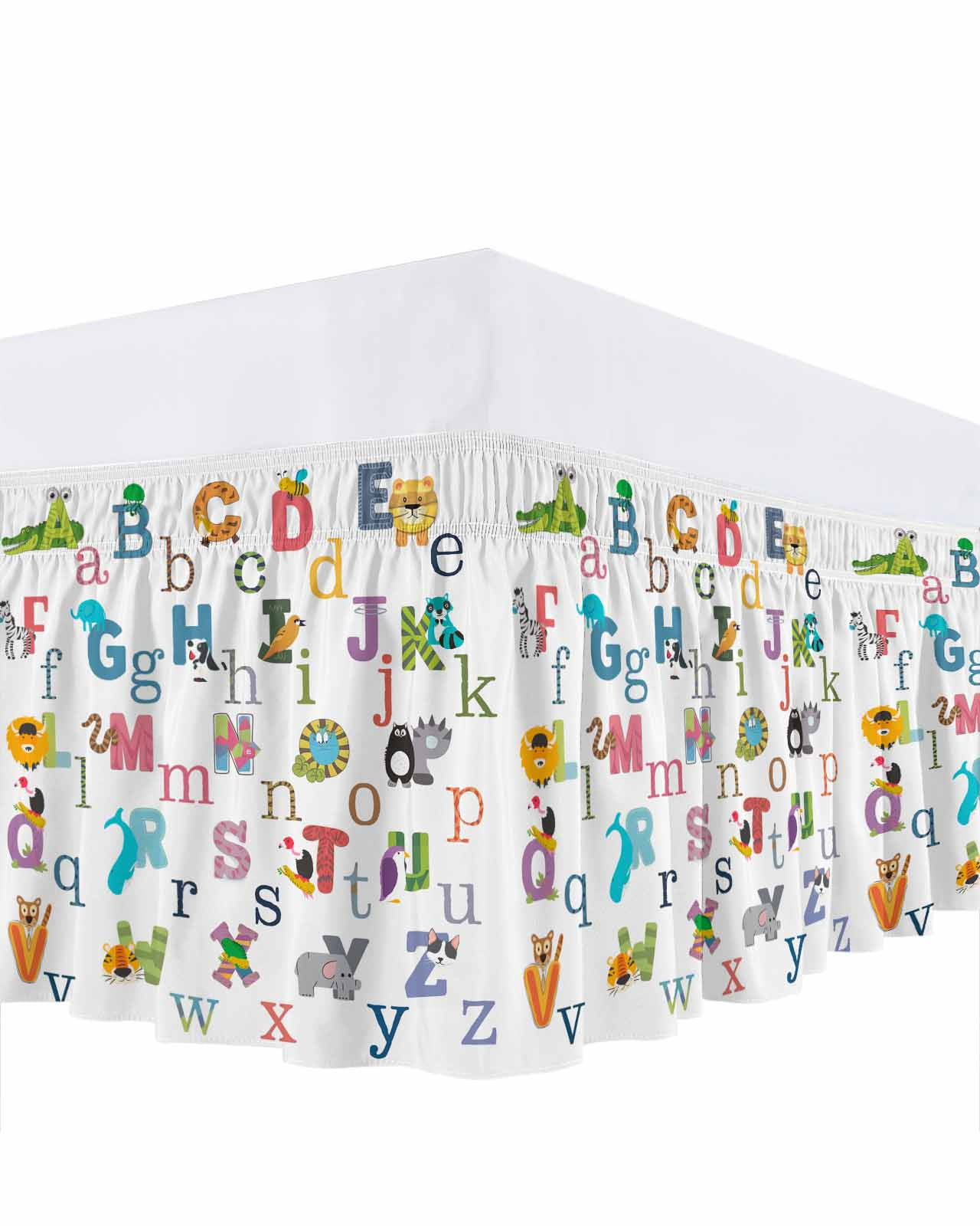 Alphabet Letter Bed Skirt California King Size 18" Drop Colorful ...