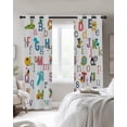 Alphabet Letter Blackout Curtains 2 Panels, Colorful Cartoon Animals ...