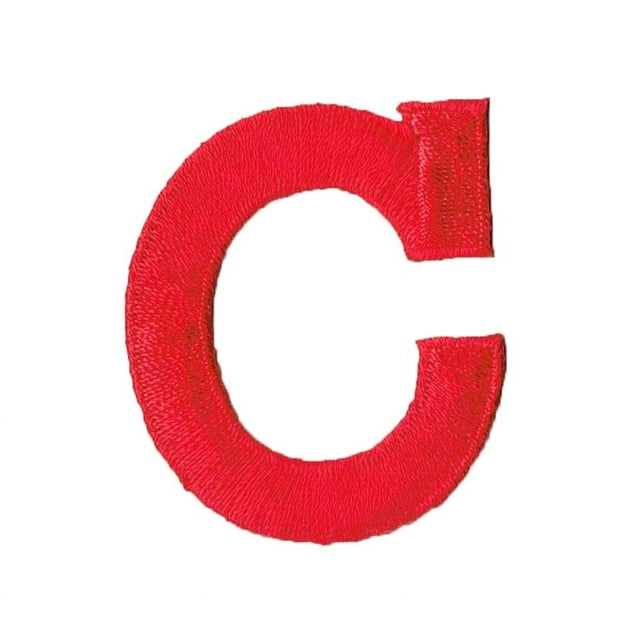 Alphabet Letter - C - Color Red - 2" Block Style - Iron On Embroidered ...