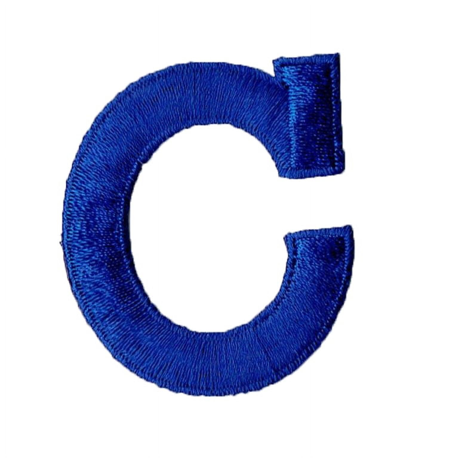 Alphabet Letter - C - Color Royal Blue - 2" Block Style - Iron On ...
