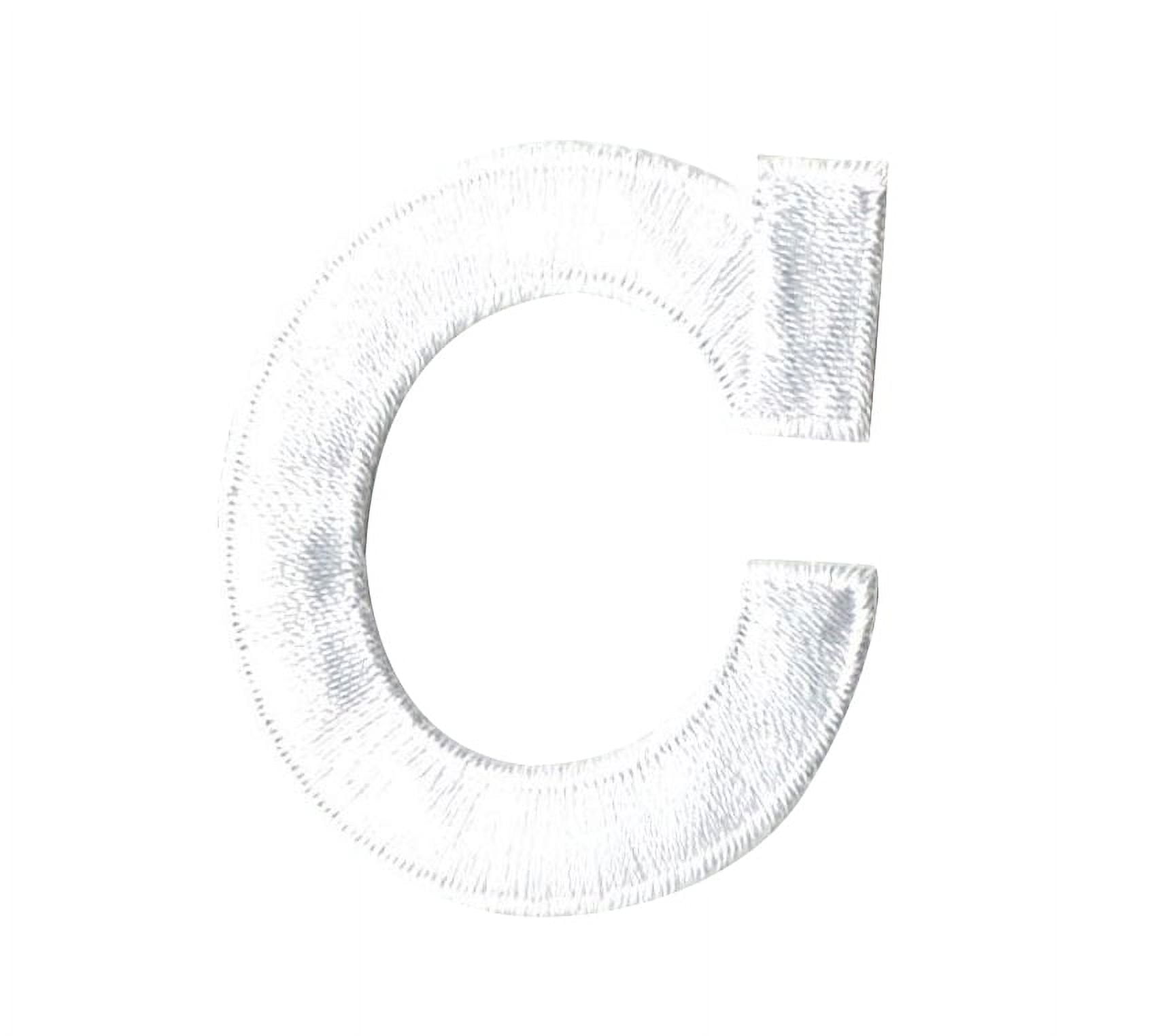 Alphabet Letter - C - Color White - 2" Block Style - Iron On ...