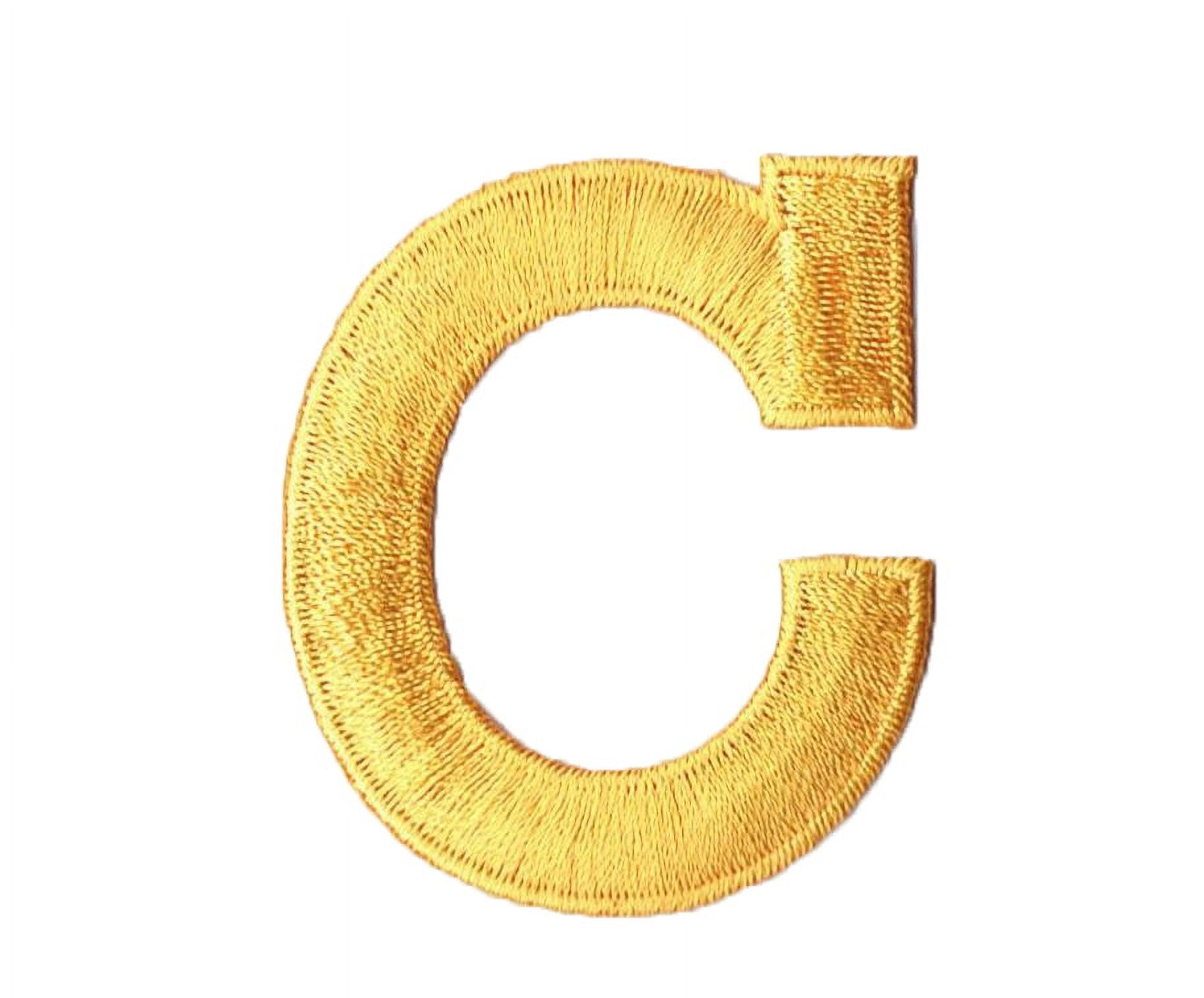 Alphabet Letter - C - Color Yellow - 2" Block Style - Iron On ...