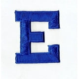 Alphabet Letter - E - Color Royal Blue - 2" Block Style - Iron On ...