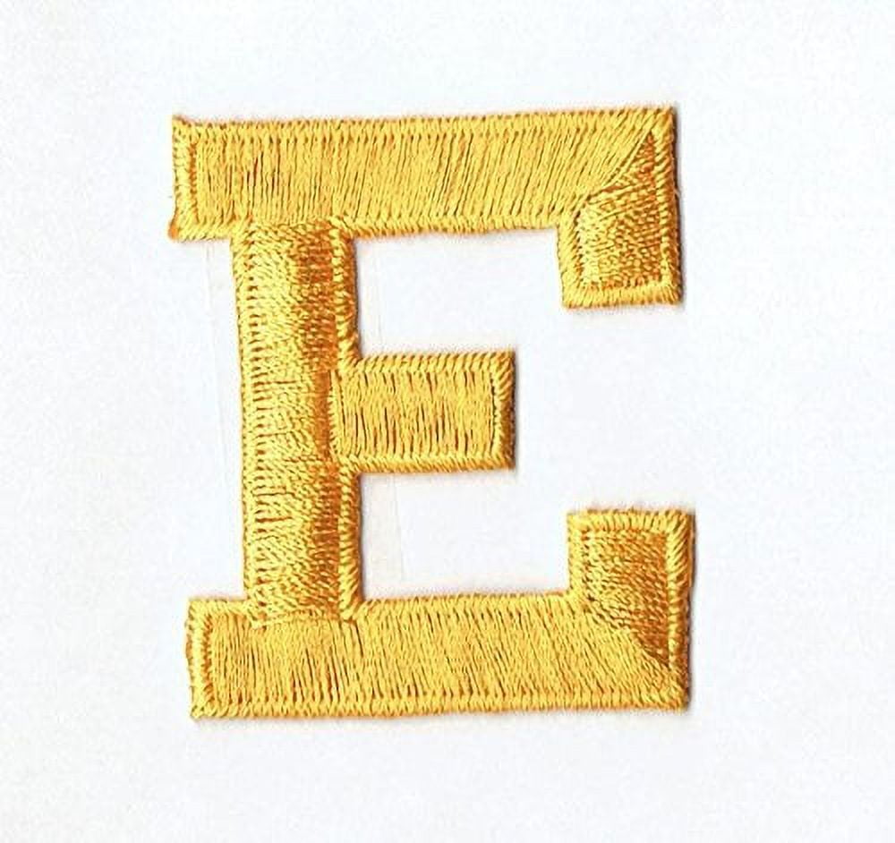 Alphabet Letter - E - Color Yellow - 2" Block Style - Iron On ...