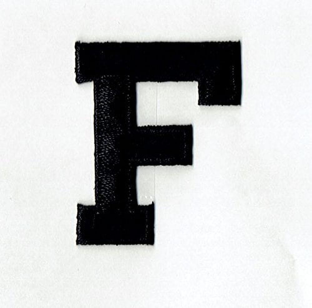 Alphabet Letter - F - Color Black - 2" Block Style - Iron On ...
