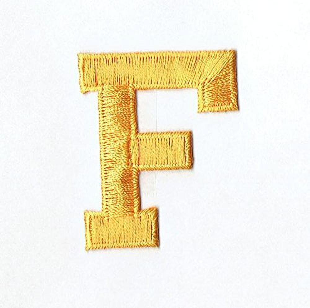 Alphabet Letter - F - Color Yellow - 2" Block Style - Iron On ...