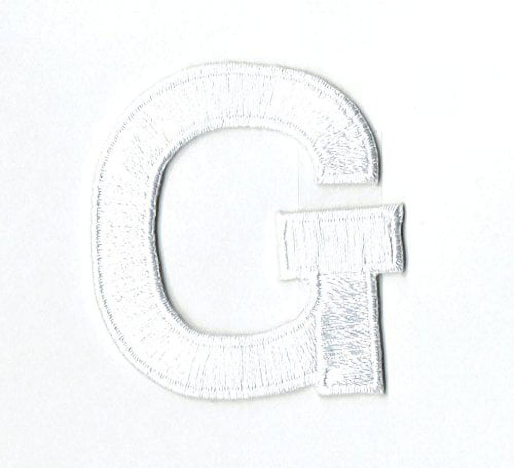 Alphabet Letter - G - Color White - 2" Block Style - Iron On ...