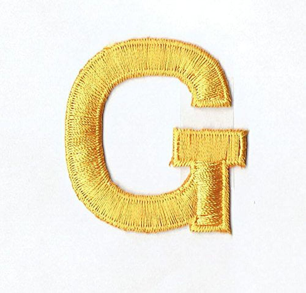 Alphabet Letter - G - Color Yellow - 2" Block Style - Iron On ...