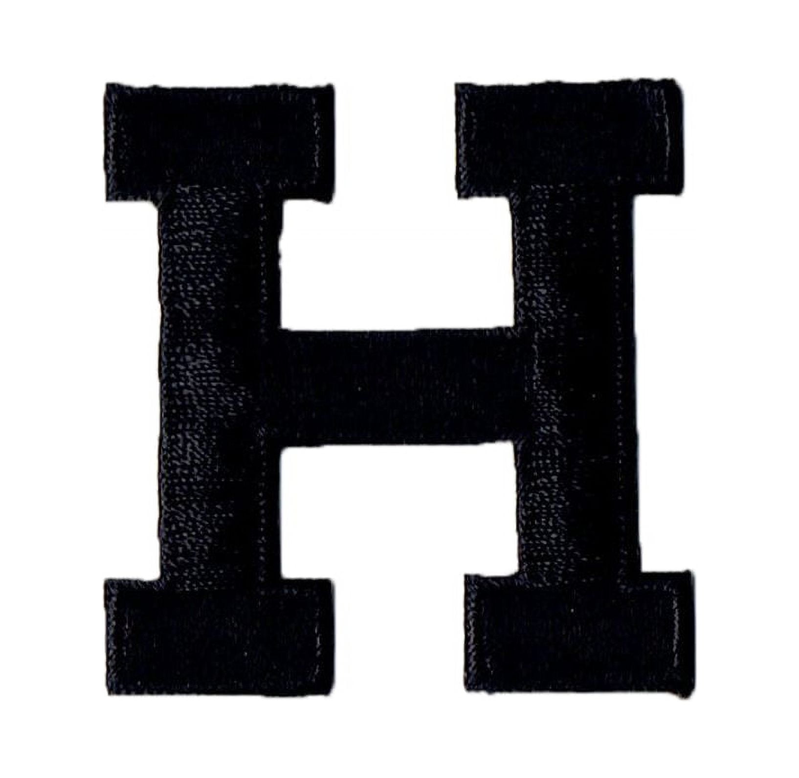 Alphabet Letter - H - Color Black - 2" Block Style - Iron On ...