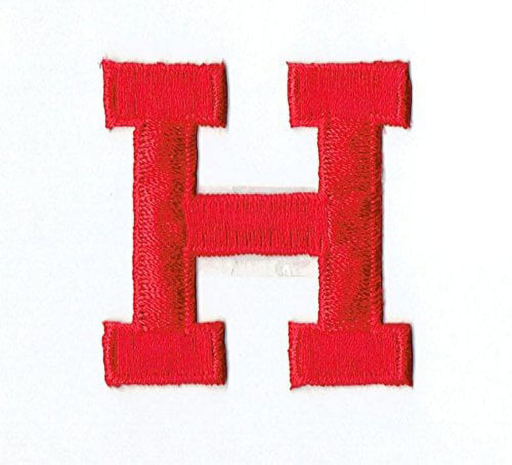 Alphabet Letter - H - Color Red - 2" Block Style - Iron On Embroidered ...