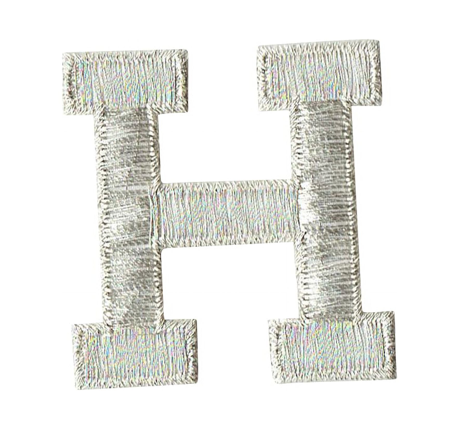 Alphabet Letter - H - Color Silver - 2" Block Style - Iron On ...