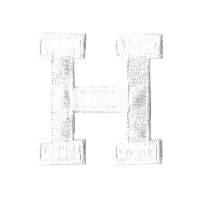 Alphabet Letter - H - Color White - 2" Block Style - Iron On ...