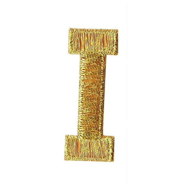 Alphabet Letter - I - Color Gold - 2" Block Style - Iron On Embroidered ...