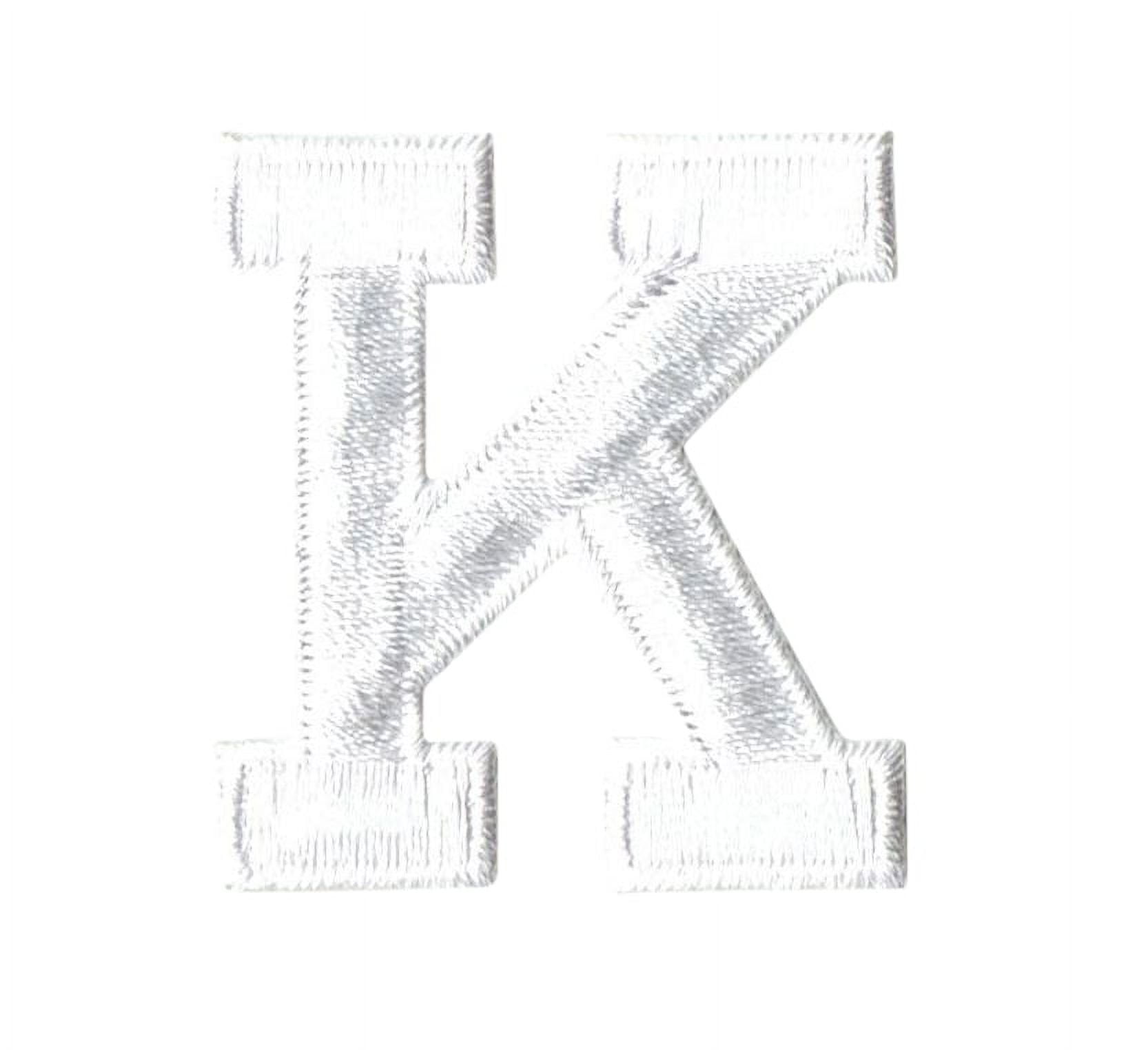 Alphabet Letter - K - Color White - 2" Block Style - Iron On ...