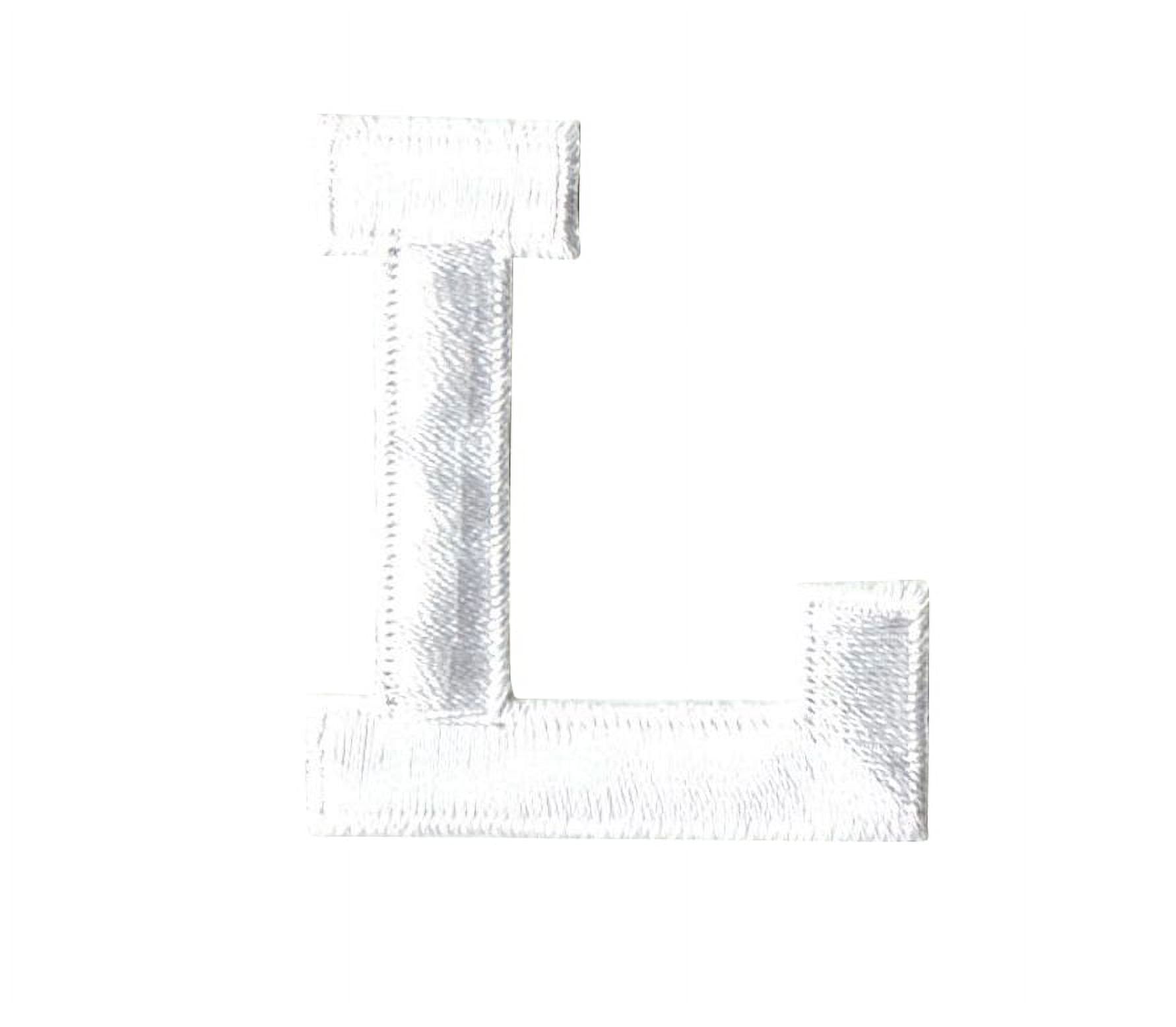 Alphabet Letter - L - Color White - 2" Block Style - Iron On ...