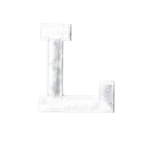 Alphabet Letter - L - Color White - 2" Block Style - Iron On ...