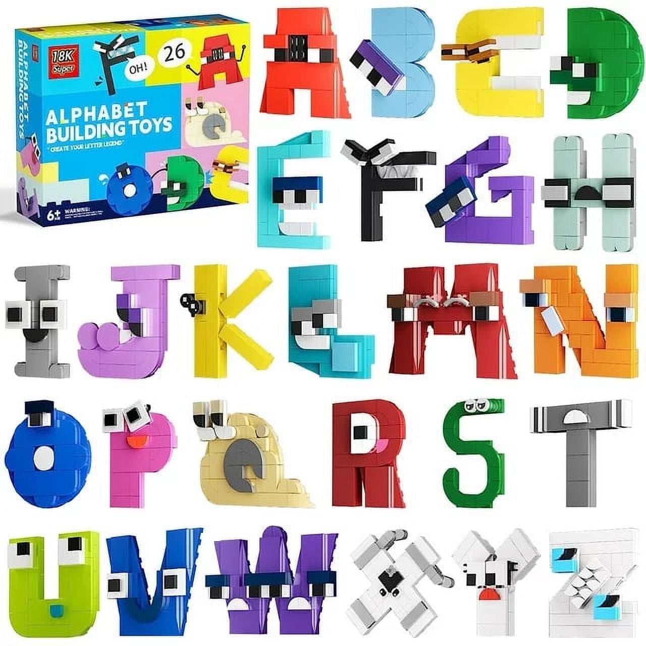 Alphabet Letter Lore Building Blocks Set, A-Z Alphabets Education Toys ...