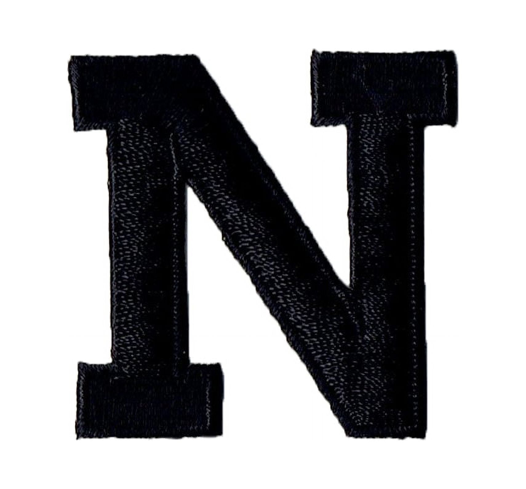 Alphabet Letter - N - Color Black - 2" Block Style - Iron On ...
