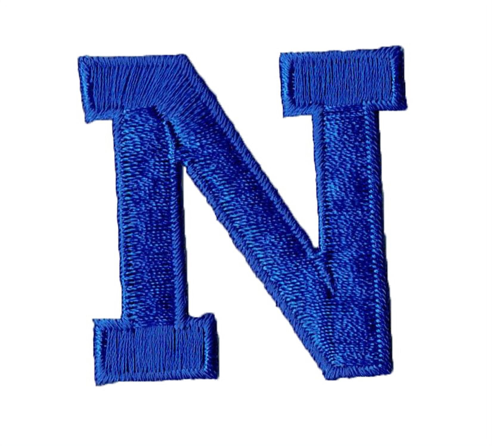 Alphabet Letter - N - Color Royal Blue - 2" Block Style - Iron On ...