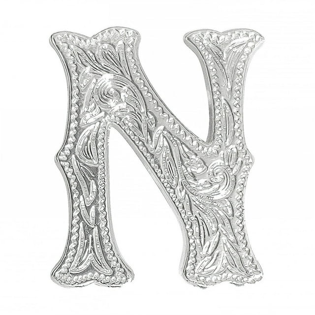 Alphabet Letter N Shiny Silver Screw Back Concho 1339-14 - Walmart.com