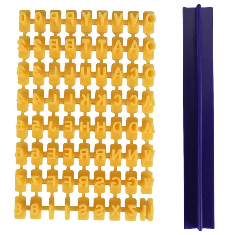 Alphabet Letter Number Cookie Stamp Embosser Round Cutter Stencil Tools ...