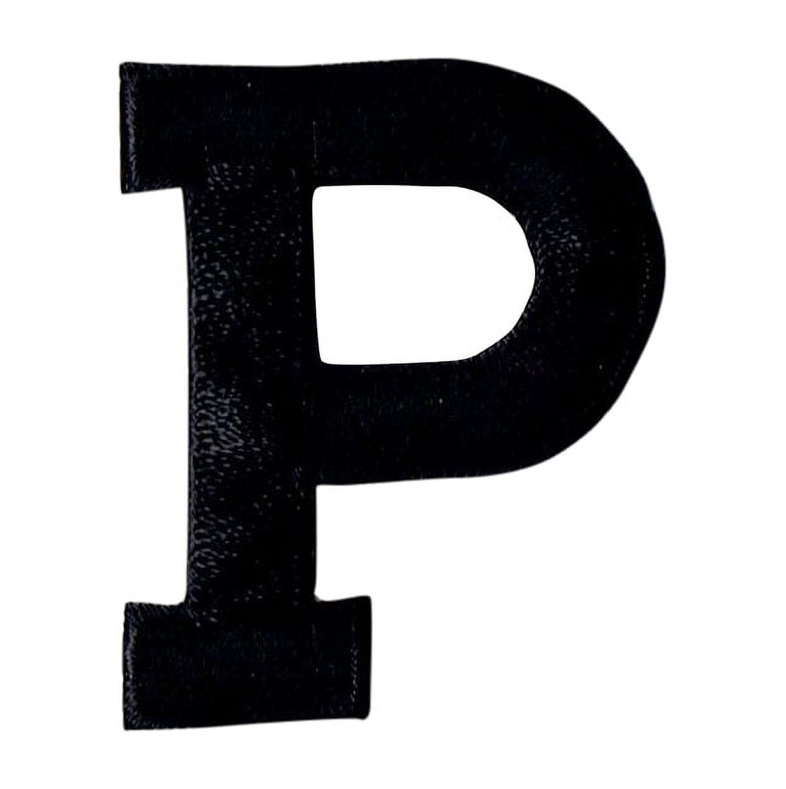 Alphabet Letter - P - Color Black - 2" Block Style - Iron On ...