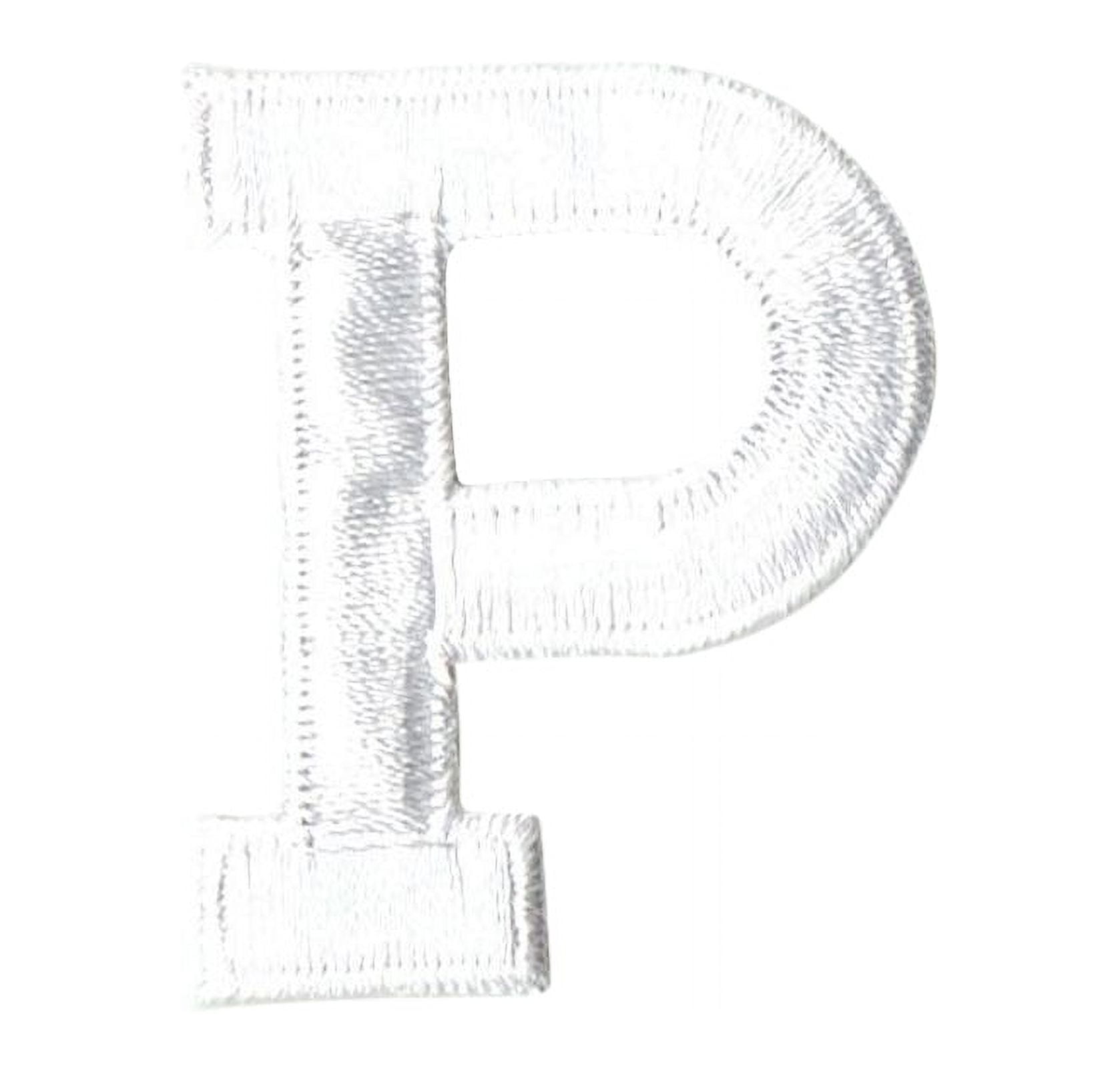 Alphabet Letter - P - Color White - 2" Block Style - Iron On ...