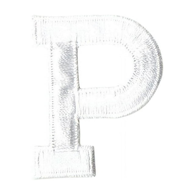 Alphabet Letter - P - Color White - 2" Block Style - Iron On ...