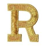 Alphabet Letter - R- Color Gold - 2" Block Style - Iron On Embroidered ...