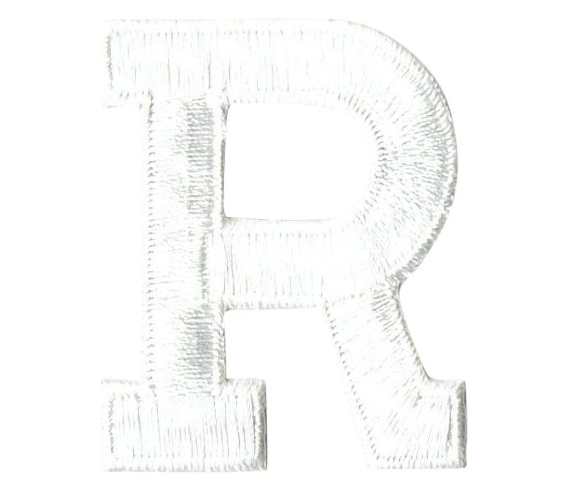 Alphabet Letter - R - Color White - 2" Block Style - Iron On ...