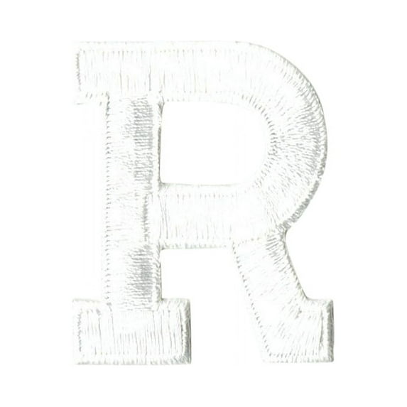 Alphabet Letter - R - Color White - 2" Block Style - Iron On ...
