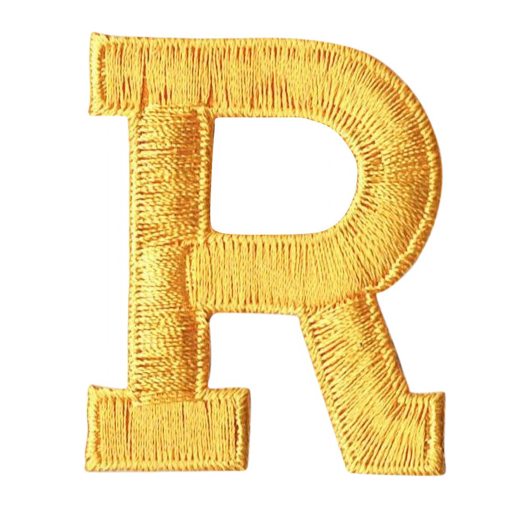 Alphabet Letter - R - Color Yellow - 2" Block Style - Iron On ...