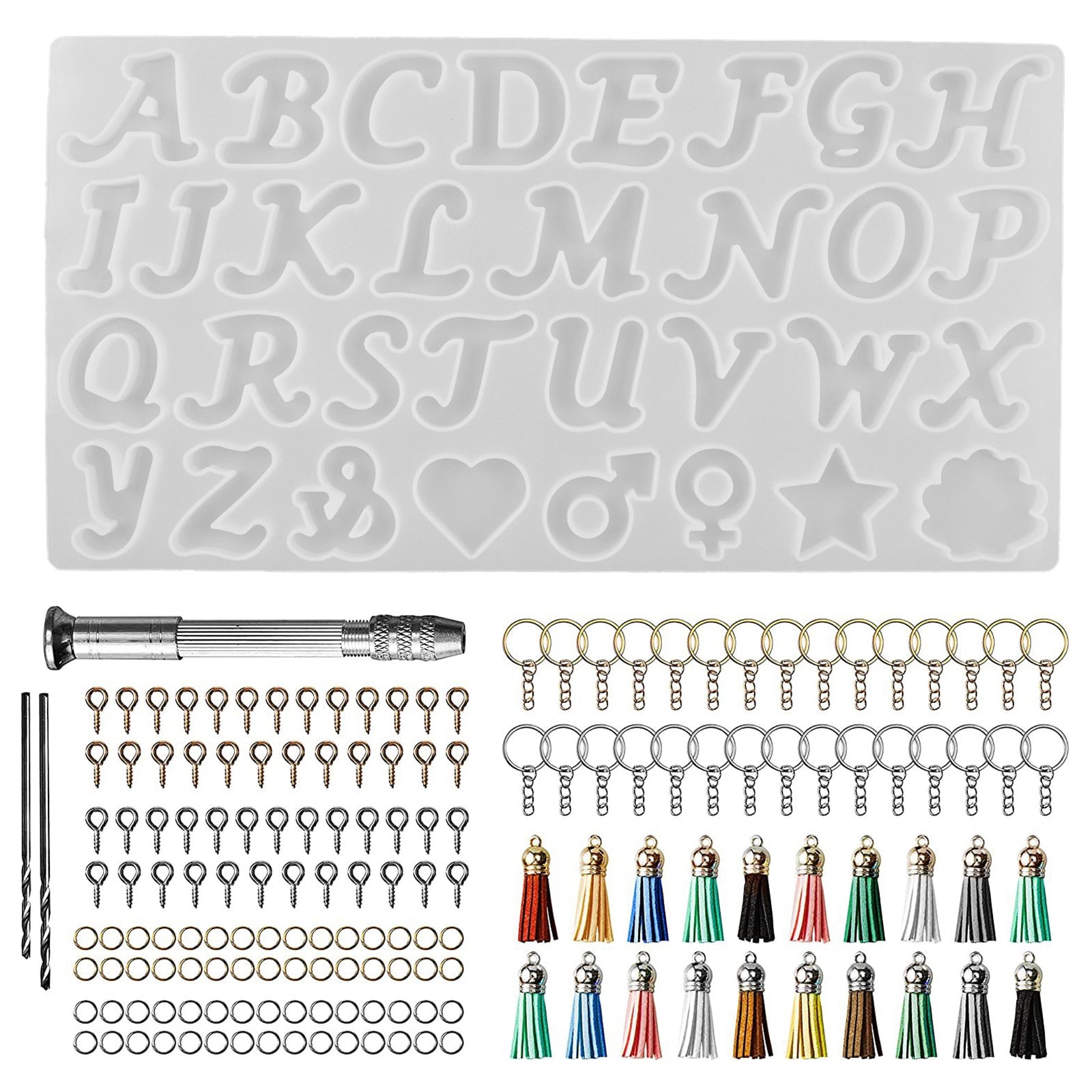 Alphabet Letter Resin Molds Kit,Letter Silicone Resin Mold Keychain ...