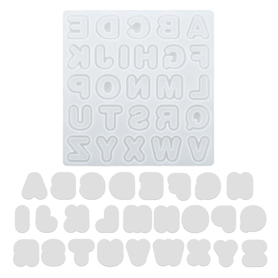 Alphabet Letter Resin Shaker Molds Handmade Pendant Decoration Silicone ...