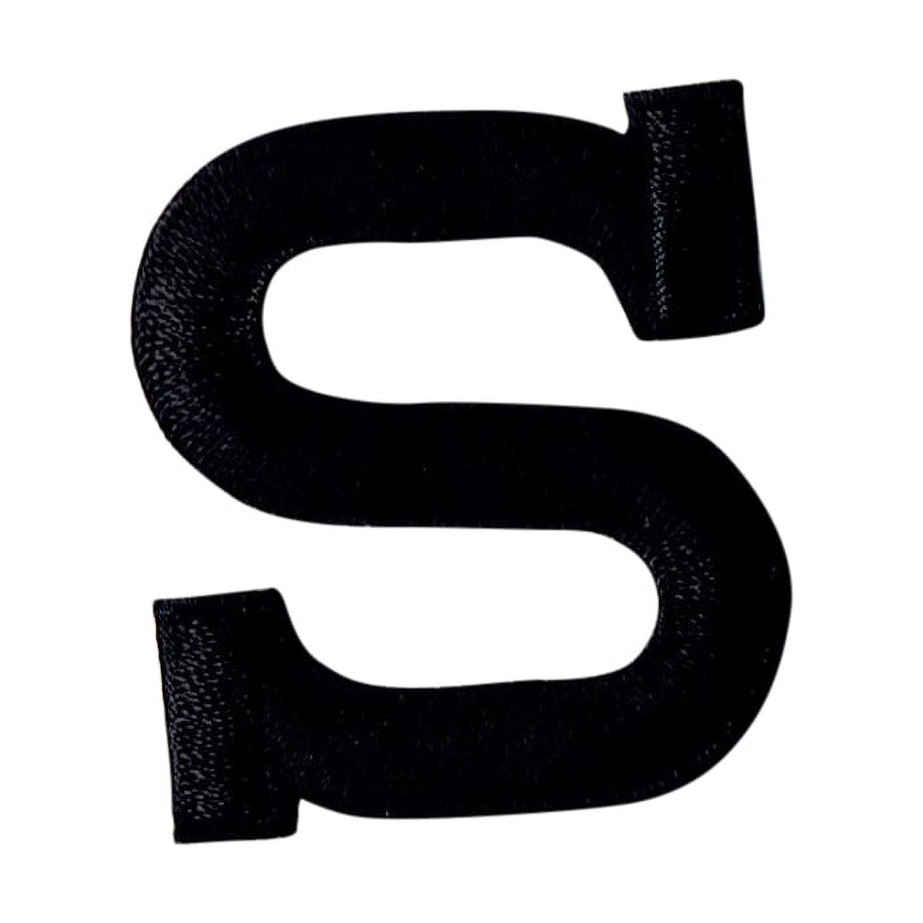 Alphabet Letter - S - Color Black - 2" Block Style - Iron On ...