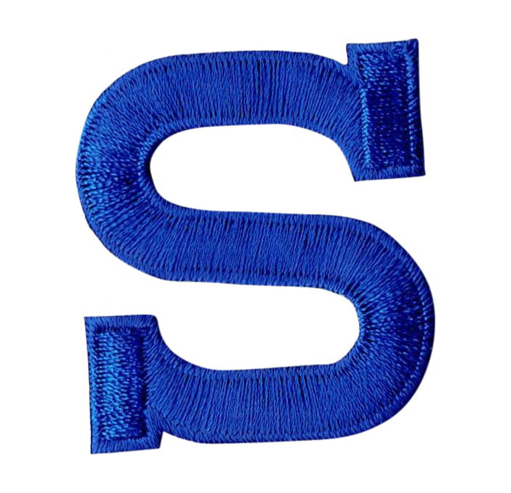 Alphabet Letter - S - Color Royal Blue - 2" Block Style - Iron On ...