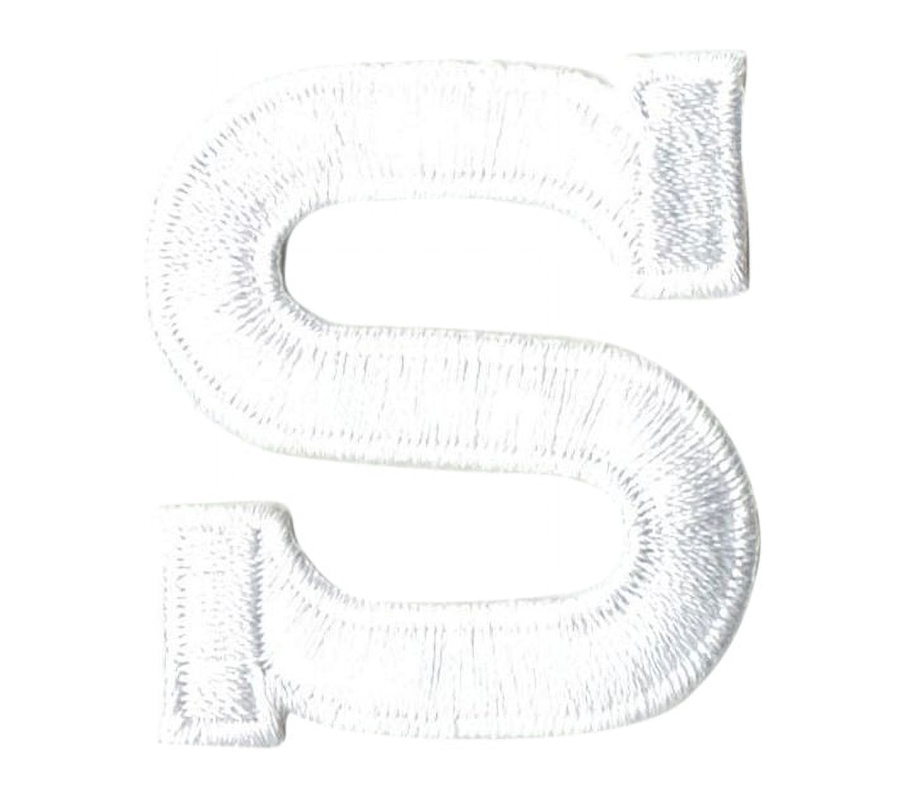 Alphabet Letter - S - Color White - 2" Block Style - Iron On ...